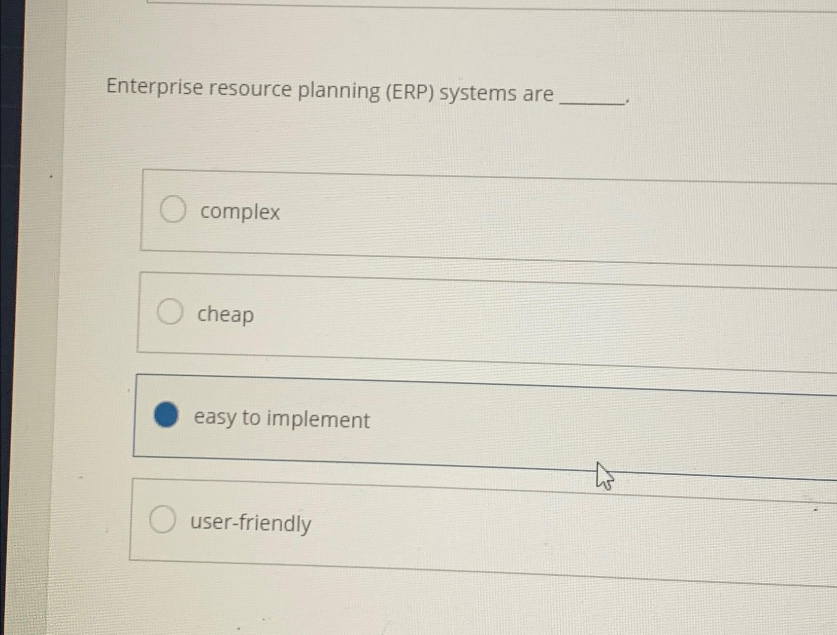 Solved Enterprise resource planning (ERP) ﻿systems | Chegg.com