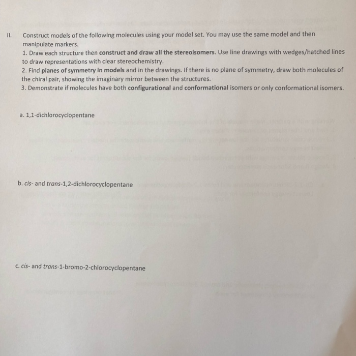 Solved Construct models of the following molecules using | Chegg.com