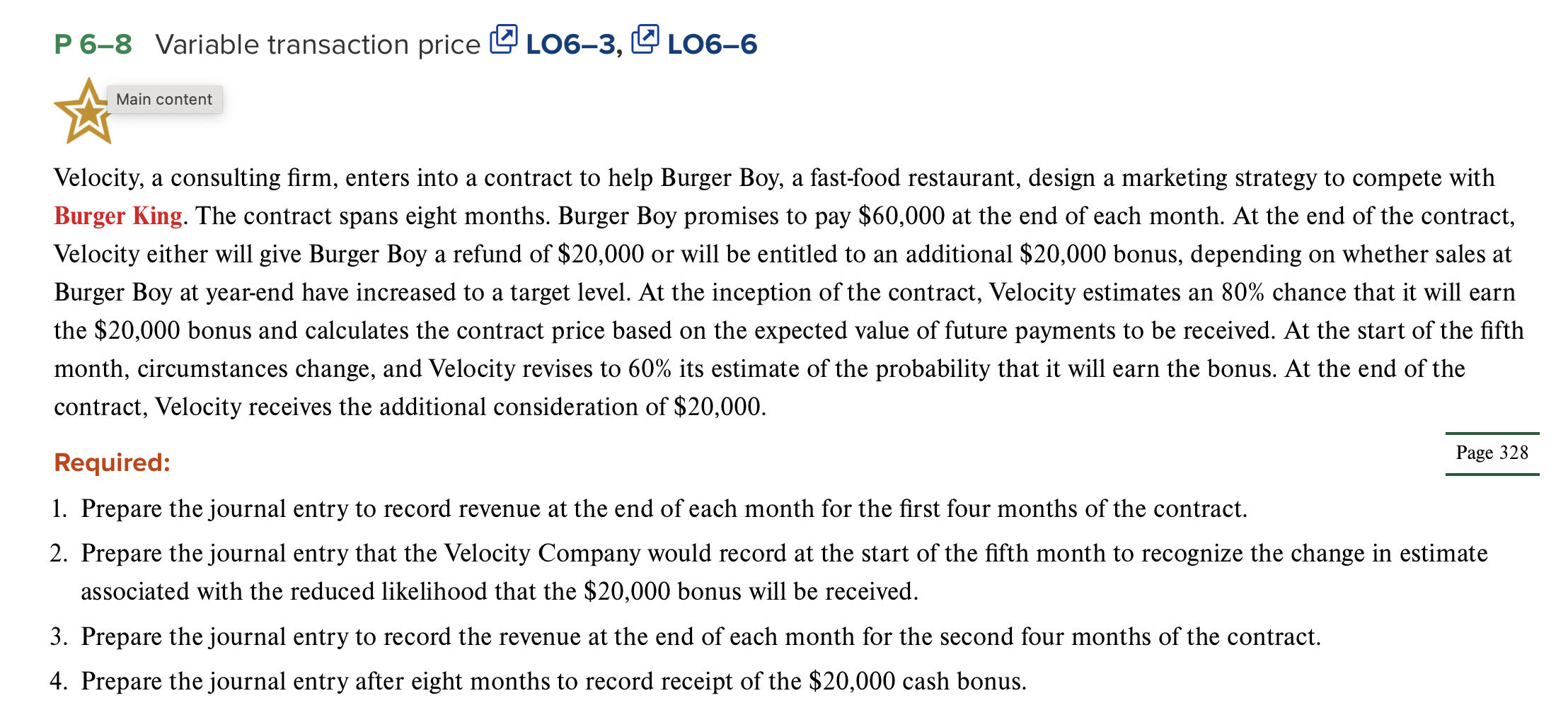 Solved P 6-8 ﻿Variable transaction price ﻿LO6-3,Velocity, | Chegg.com