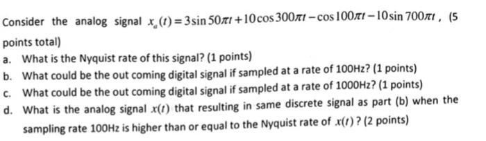 Solved Consider the analog signal | Chegg.com