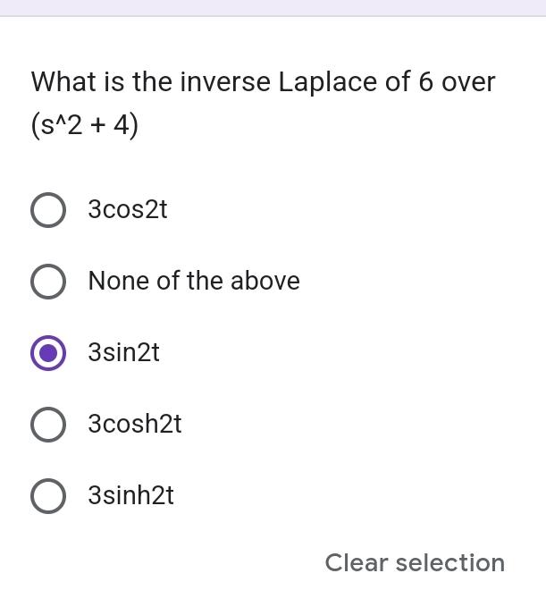 Solved Differential Equation:What is the inverse Laplace of | Chegg.com
