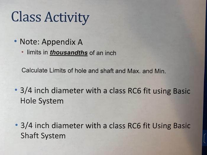 Solved Class Activity • Note: Appendix A limits in | Chegg.com