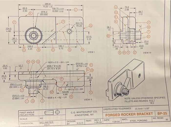 Solved ASSIGNMENT-UNIT 25: FORGED ROCKER BRACKET (BP-25) | Chegg.com