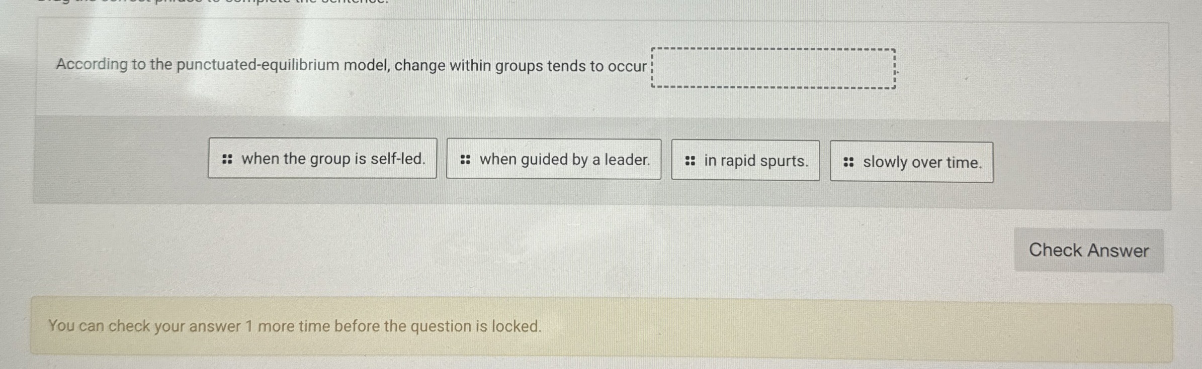 Solved According to the punctuated-equilibrium model, change | Chegg.com
