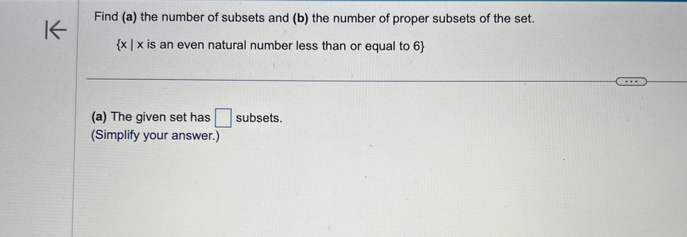 Solved Find (a) ﻿the number of subsets and (b) ﻿the number | Chegg.com