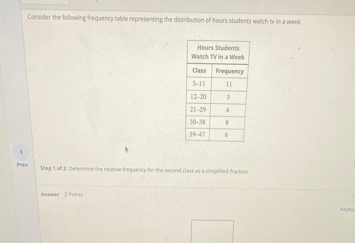 Solved Consider the following frequency table representing | Chegg.com