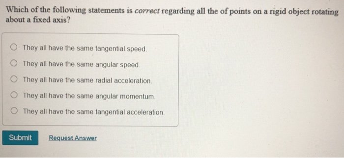 Solved Which of the following statements is correct | Chegg.com