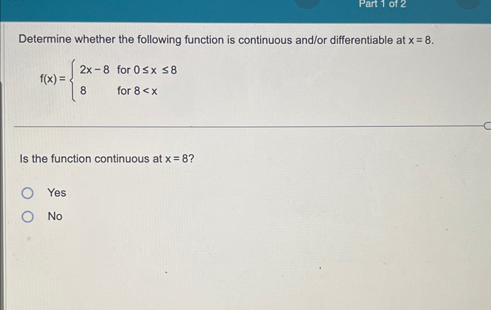 Solved Determine whether the following function is | Chegg.com
