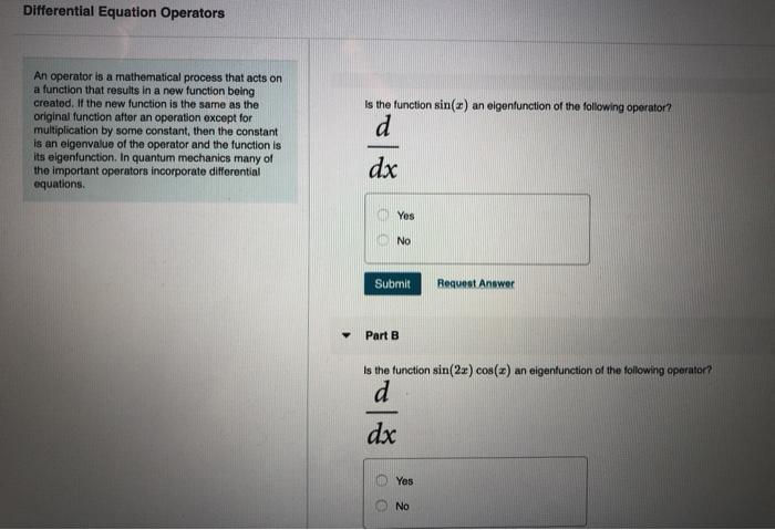 Solved Differential Equation Operators An operator is a | Chegg.com