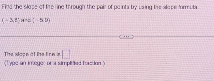 Solved find the slope of the line through the pair of points | Chegg.com