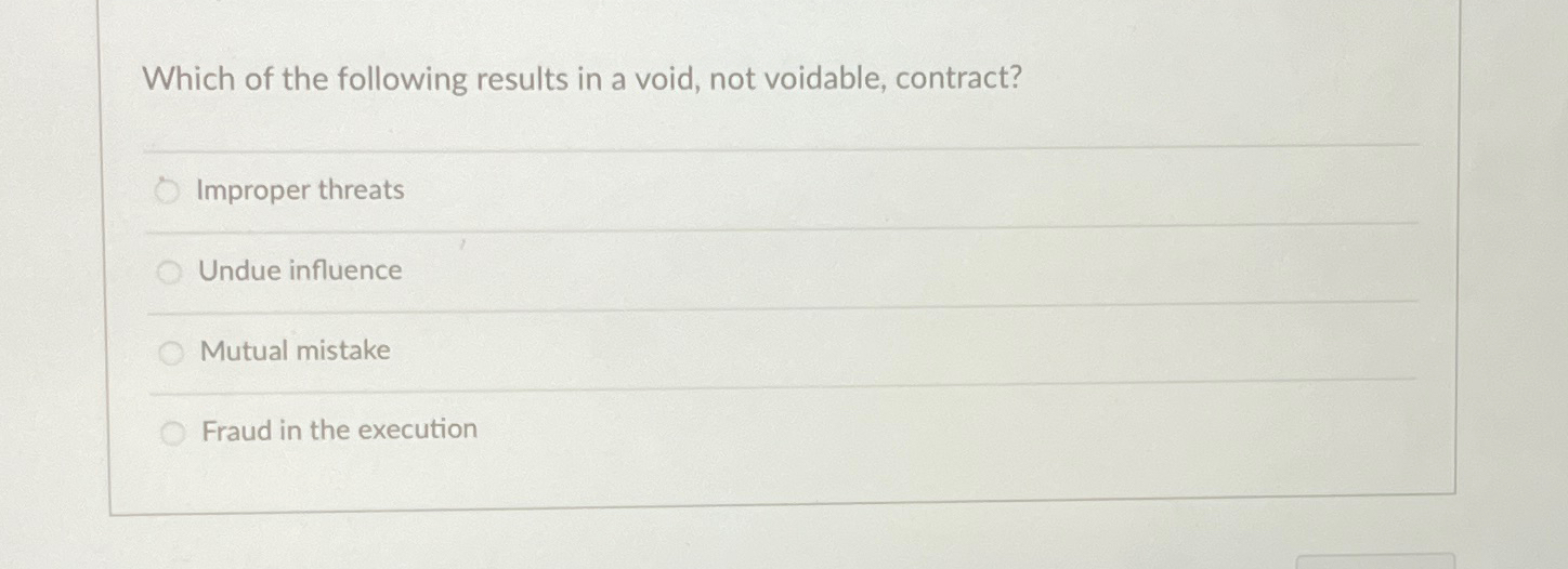 Solved Which of the following results in a void, not | Chegg.com