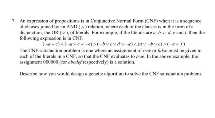 7. An expression of propositions is in Conjunctive | Chegg.com