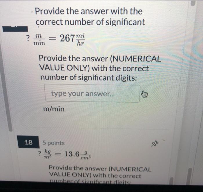 Solved - Provide the answer with the correct number of | Chegg.com