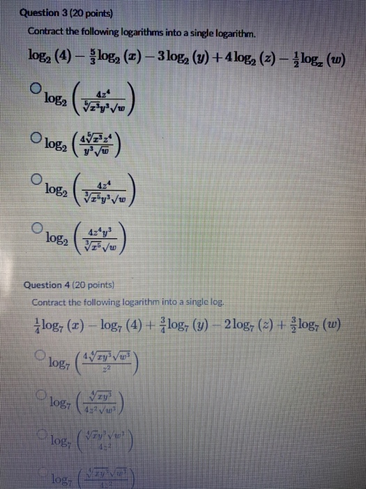 Solved Question 1 (20 points) Expand the following | Chegg.com