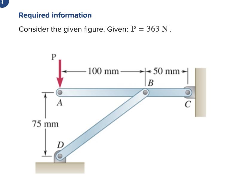 Consider the given figure. Given: P=363N. ﻿Show all | Chegg.com