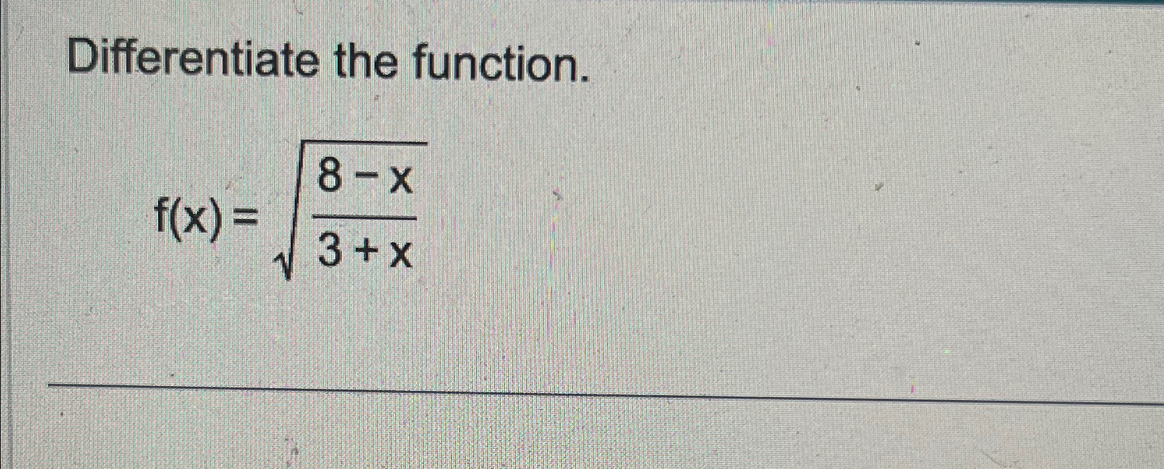 Solved Differentiate the function.f(x)=8-x3+x2 | Chegg.com