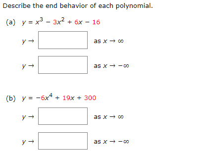 Solved Describe the end behavior of each | Chegg.com