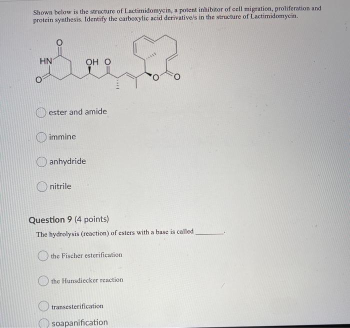 Solved Shown below is the structure of Lactimidomycin, a | Chegg.com