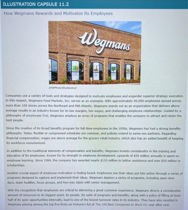 Solved How Wegmans Rewards and Motivates its Employees | Chegg.com