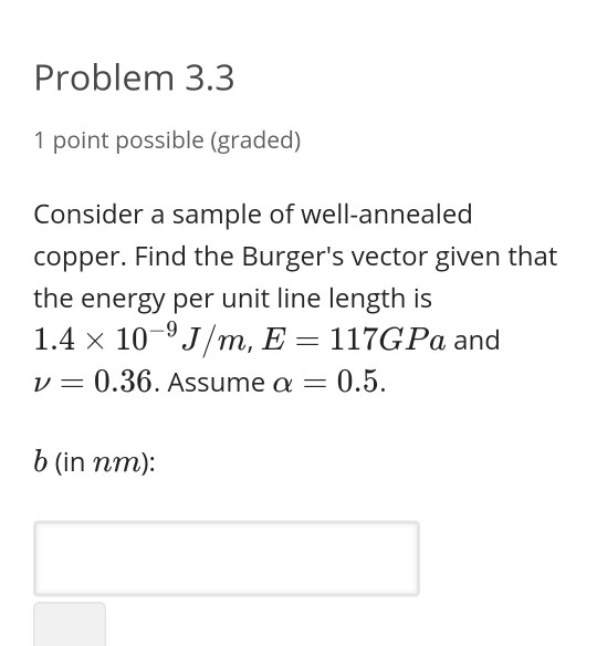 Solved Problem 3.3 1 point possible (graded) Consider a | Chegg.com