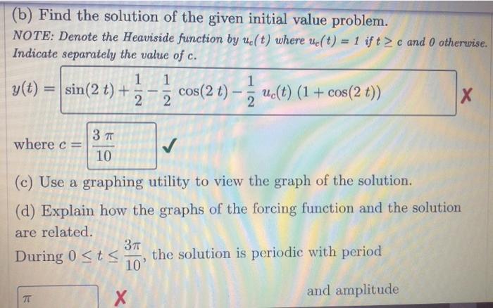 Solved Consider the following initial value problem: Y" + | Chegg.com