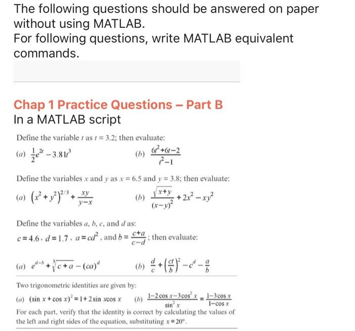 Solved The Following Questions Should Be Answered On Paper 2446