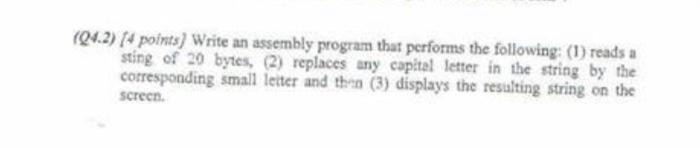 Solved (Q3.2) Using string instructions, write an assembly | Chegg.com