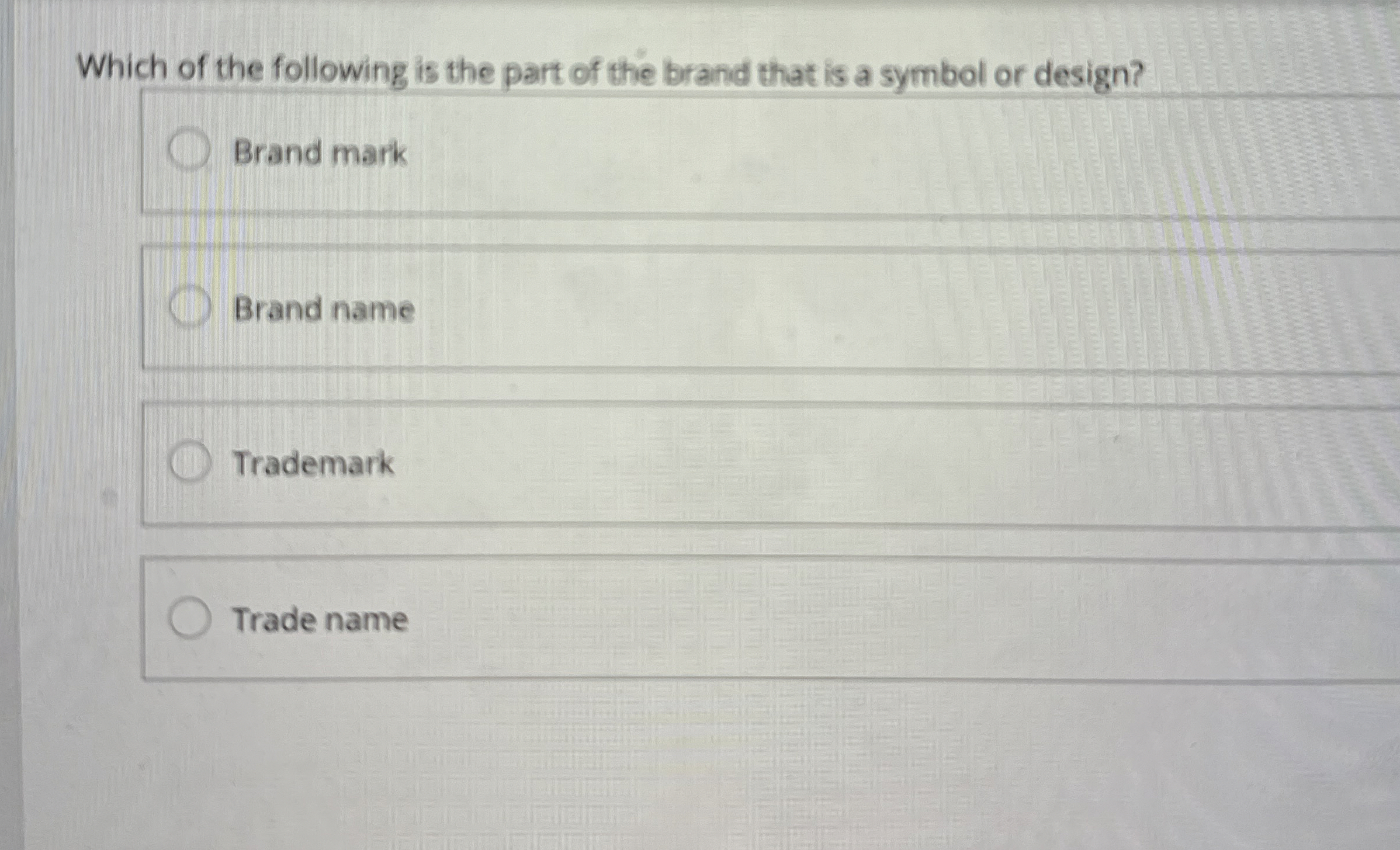 Solved Which of the following is the part of the brand that | Chegg.com
