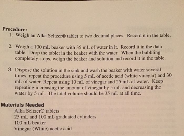 Solved EXPERIMENT 5 Stoichiometry (Mole Problems) Objective | Chegg.com