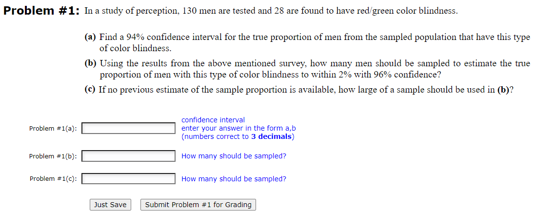 Solved Problem # 1: In a study of perception, 130 ﻿men are | Chegg.com