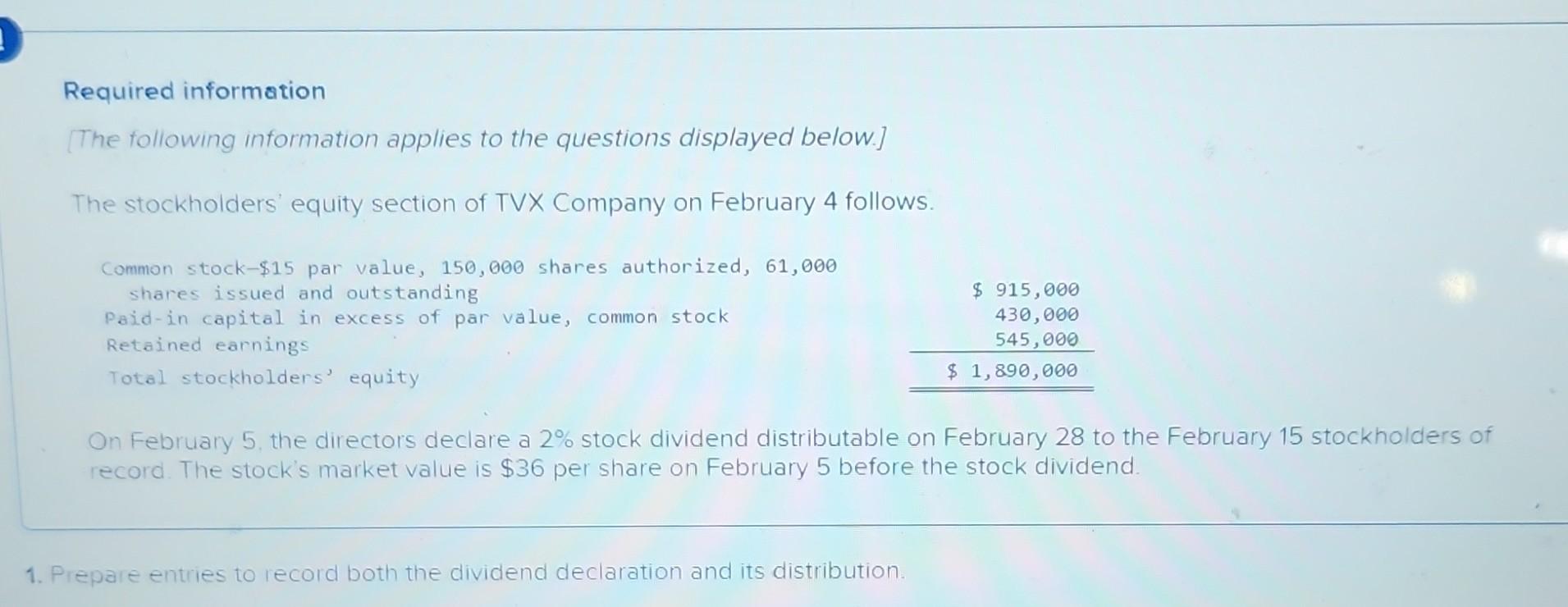 Solved Required information [The following information | Chegg.com