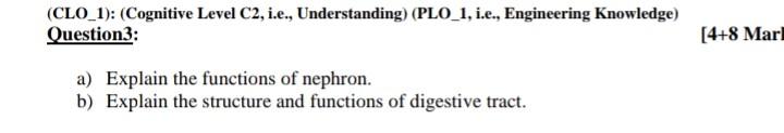 Solved (CLO_1): (Cognitive Level C2, i.e., Understanding) | Chegg.com