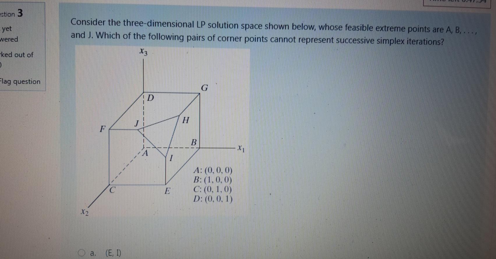 Solved estion 3 yet Consider the three-dimensional LP | Chegg.com