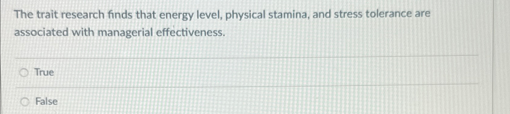 Solved The trait research finds that energy level, physical | Chegg.com