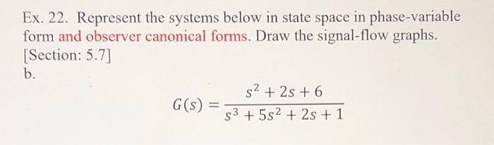 Solved Ex. 22. Represent the systems below in state space in | Chegg.com