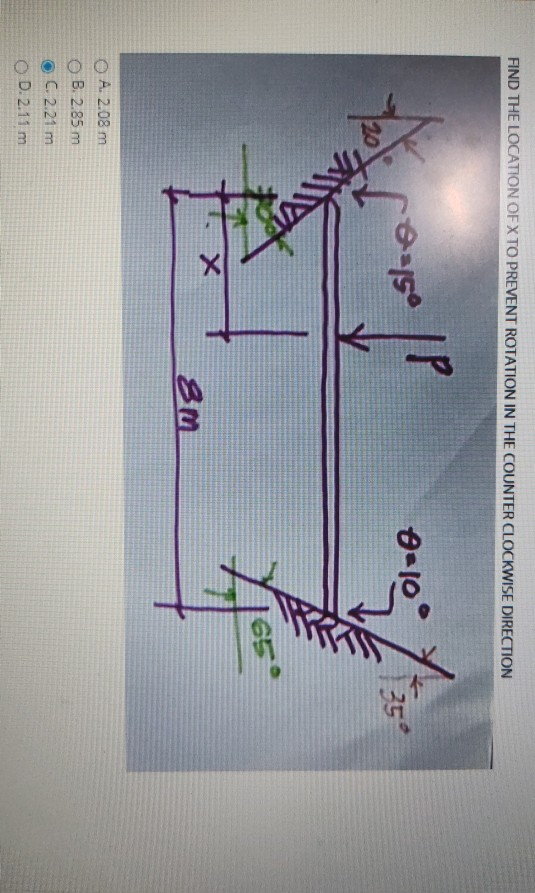 Solved FIND THE LOCATION OF X TO PREVENT ROTATION IN THE | Chegg.com