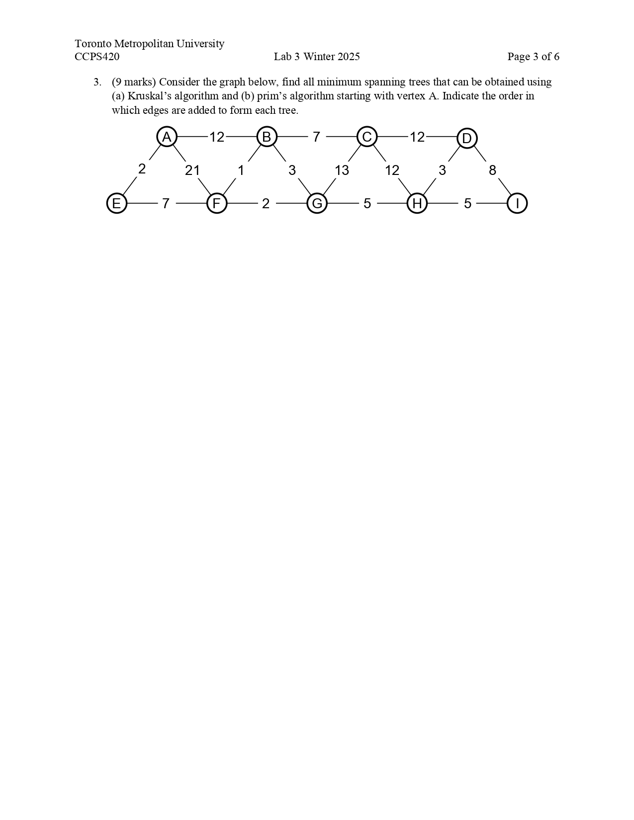 Toronto Metropolitan University CCPS420 ﻿Lab 3 | Chegg.com
