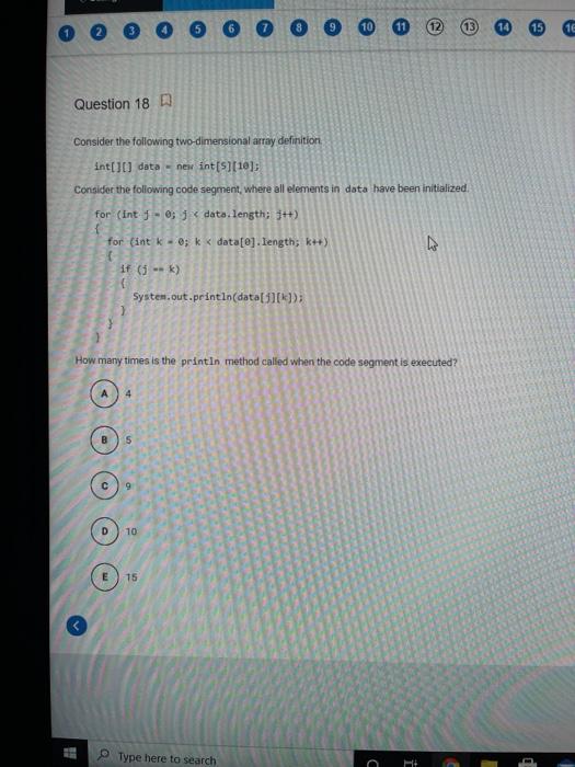 Solved Question 13 Consider the following code segment, | Chegg.com