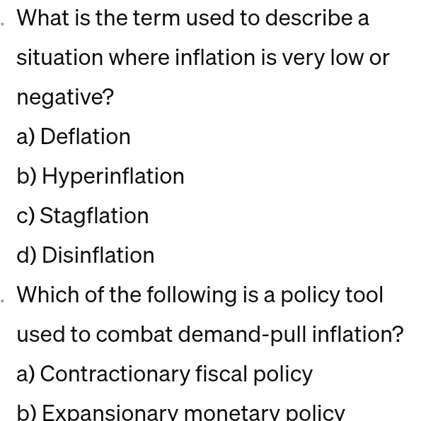 Solved Economics: What is the term used to describe a | Chegg.com