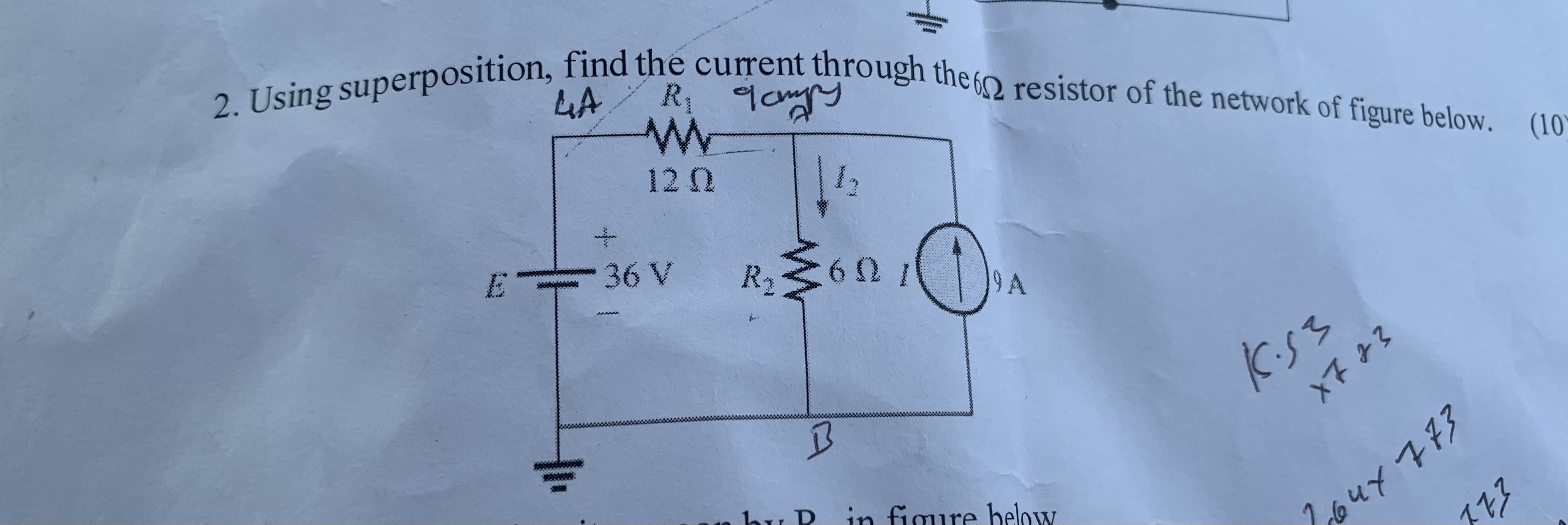 Solved Using superposition, find the current through the σΩ | Chegg.com