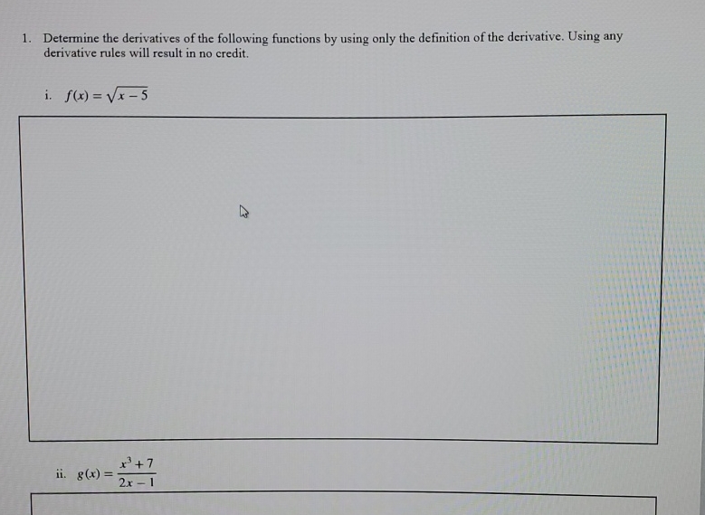 Solved Determine the derivatives of the following functions | Chegg.com