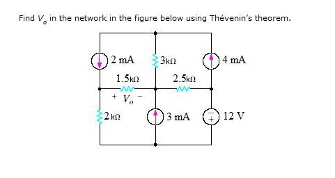 Solved Find V0 in the network in the figure below using | Chegg.com