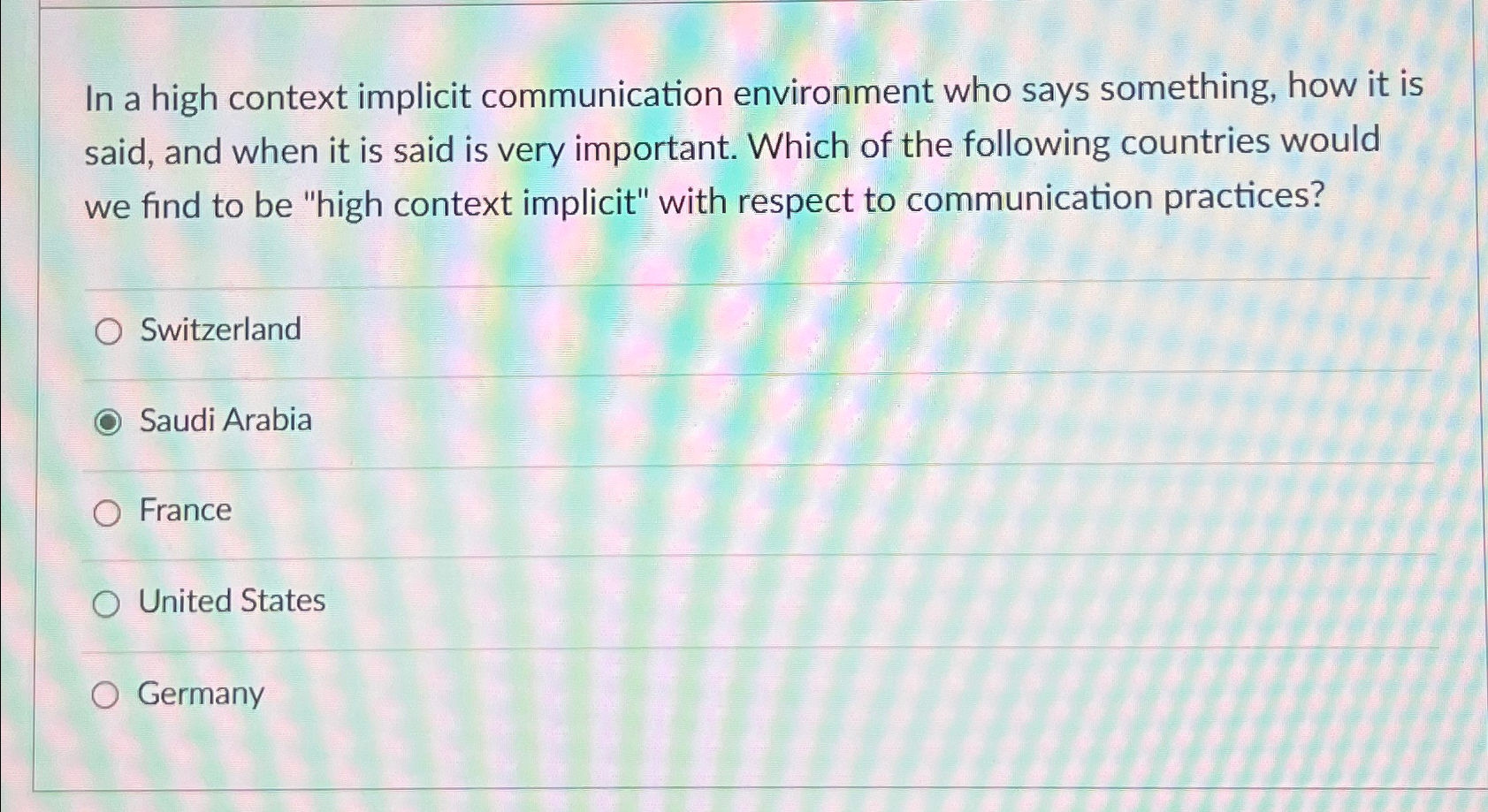 Solved In a high context implicit communication environment | Chegg.com
