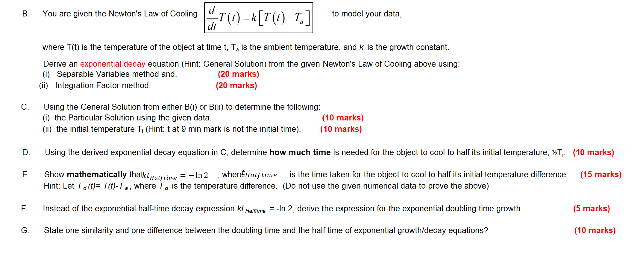 Solved Urgent!!! Solve part B to G. ﻿t=9mins Ambient | Chegg.com