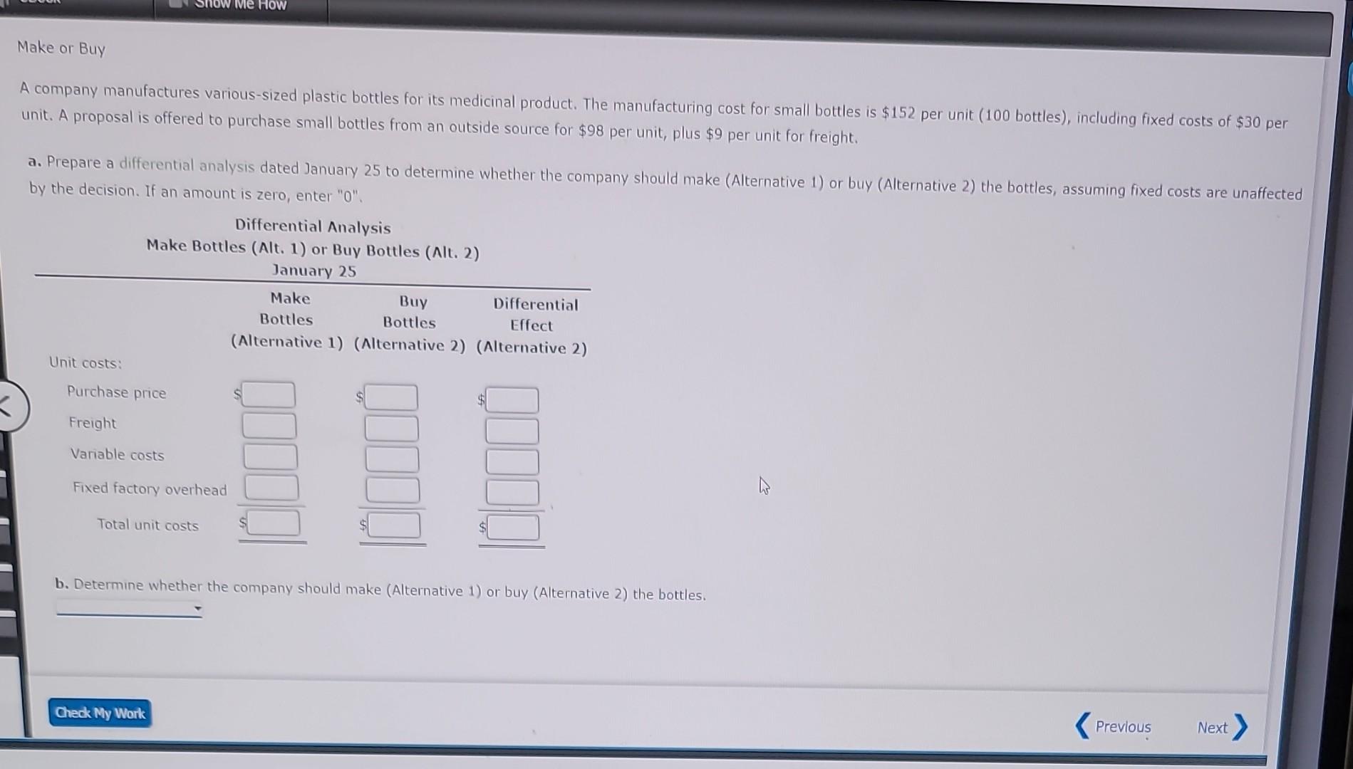 Solved A company manufactures various-sized plastic bottles | Chegg.com