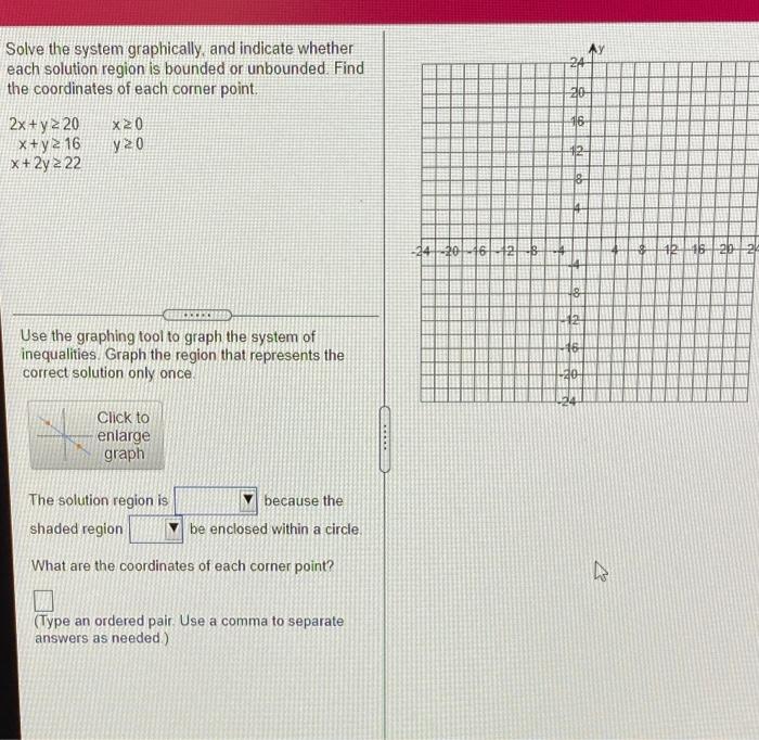 Solved 24 Solve the system graphically, and indicate whether | Chegg.com