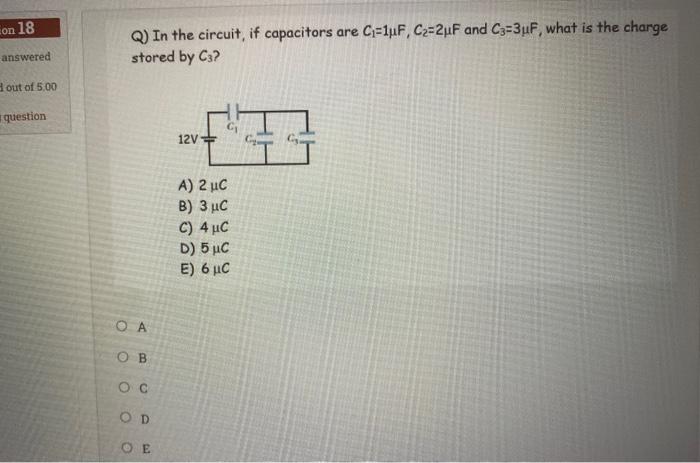 Solved A) 2μC B) 3μC C) 4μC D) 5μC E) 6μC A B C D | Chegg.com