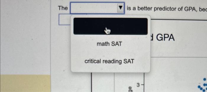 Solved The accompanying scatterplots show SAT scores and GPA | Chegg.com