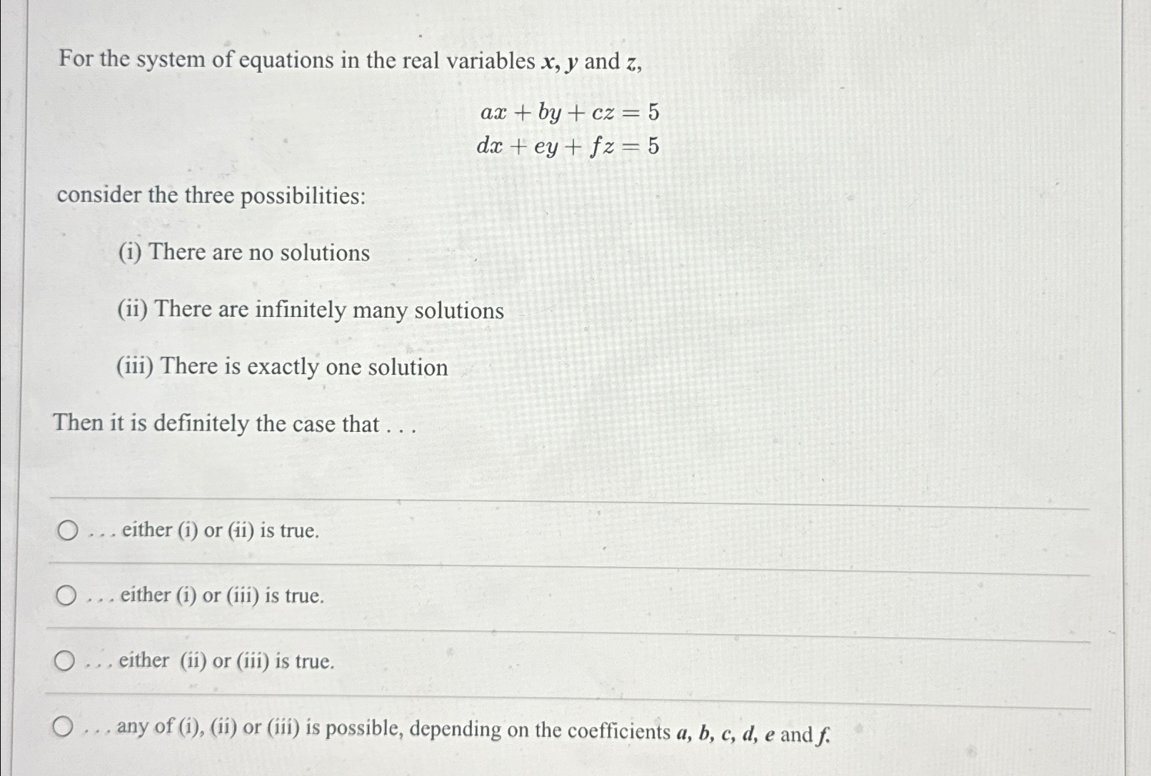 Solved For the system of equations in the real variables x,y | Chegg.com