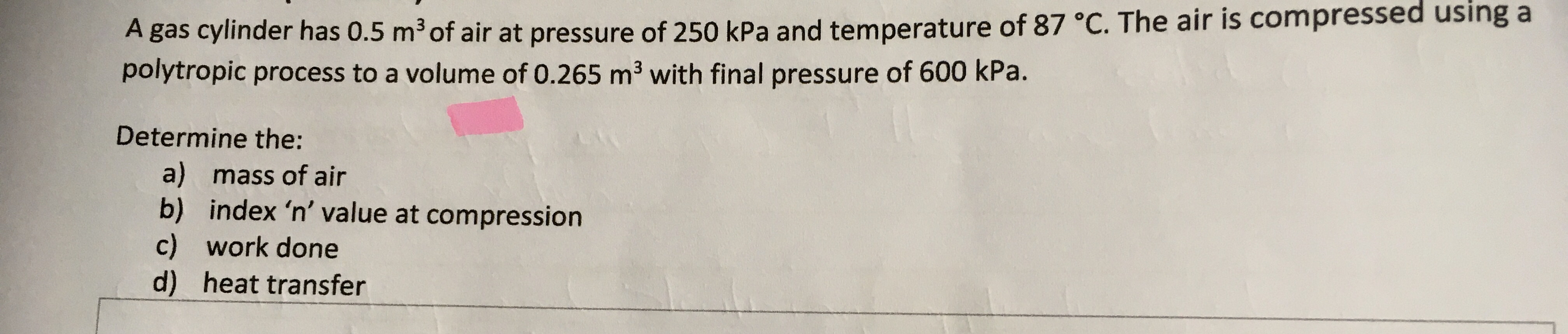 Solved A gas cylinder has 0.5m3 ﻿of air at pressure of | Chegg.com